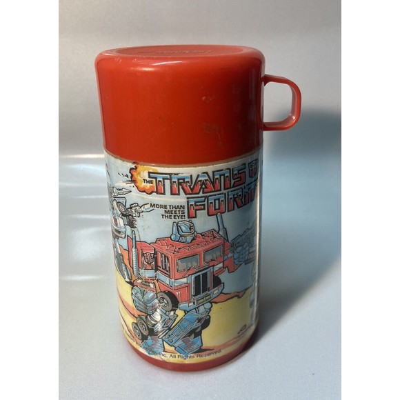 aladdin | Kitchen | Vintage 984 Transformers Hasbro Plastic Thermos For ...